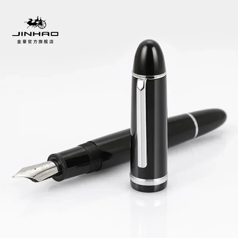 JinHao X159 акриловая перьевая ручка Черный, F (0.5mm), X159 Silver-Black