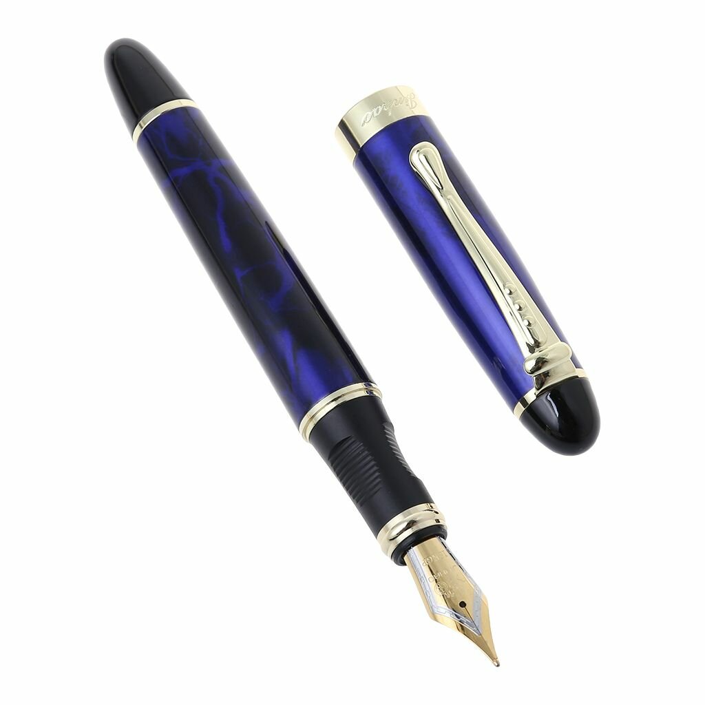 Перьевая ручка Jinhao X450 Lightning color средней и тонкой толщины, молниеносно-синяя
