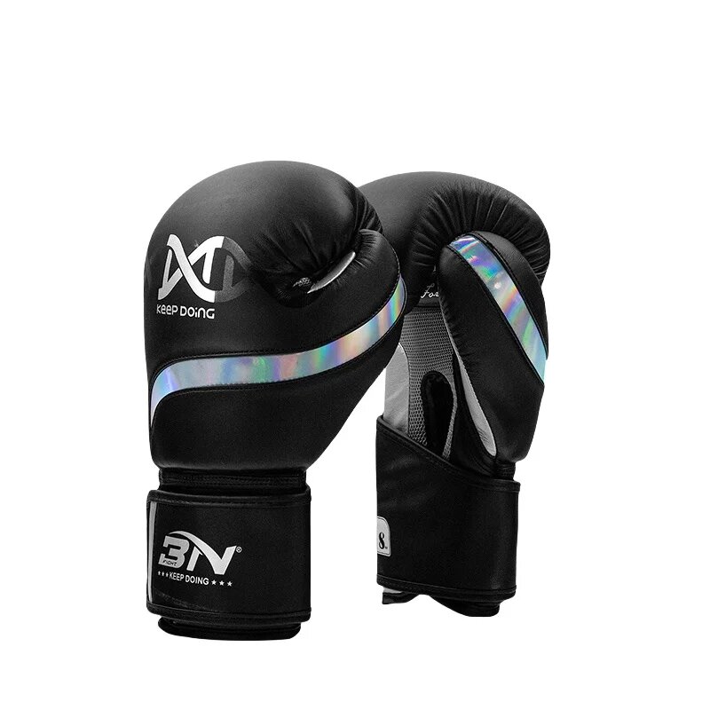 Детские и женские боксерские перчатки DEO 8/10/12 унций 12oz, Черный, черный