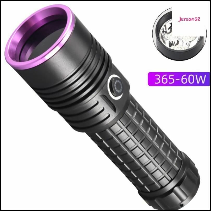 60 Вт 365 нм УФ-фонарик высокой мощности Type-c перезаряжаемый портативный аккумулятор 26650-, Высокая мощность