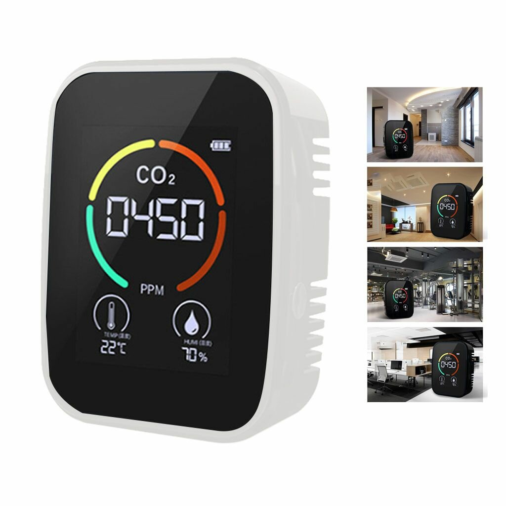 Датчик качества воздуха на основе углекислого газа-белый-версия "три в одном"