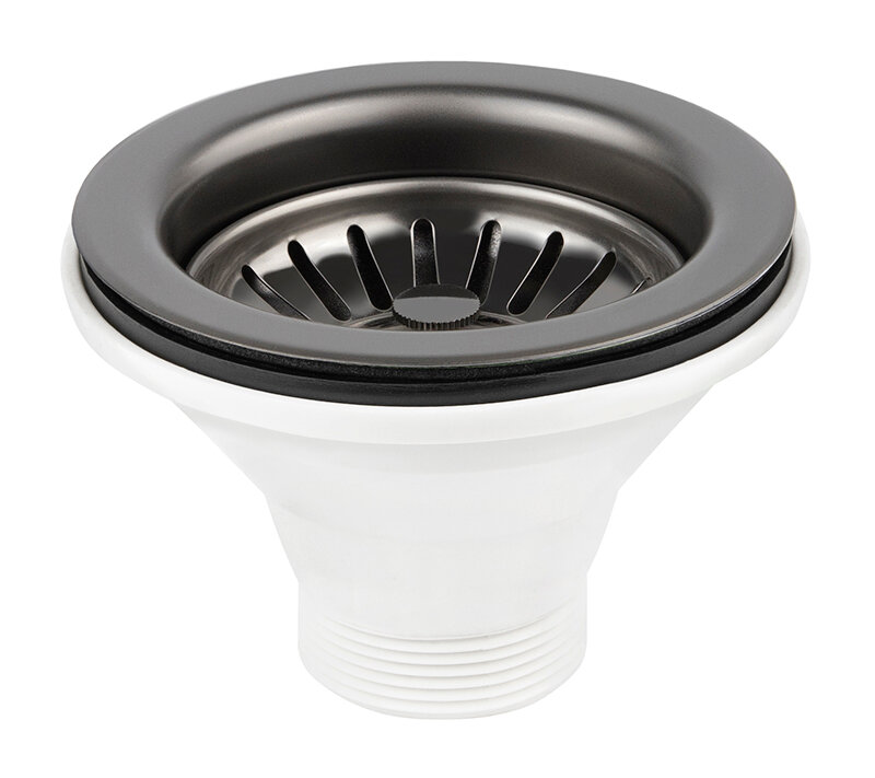 Выпуск для сифона Kaiser, KA-5112, встраиваемый, нержавеющая сталь чёрный матовый (воронёная сталь)