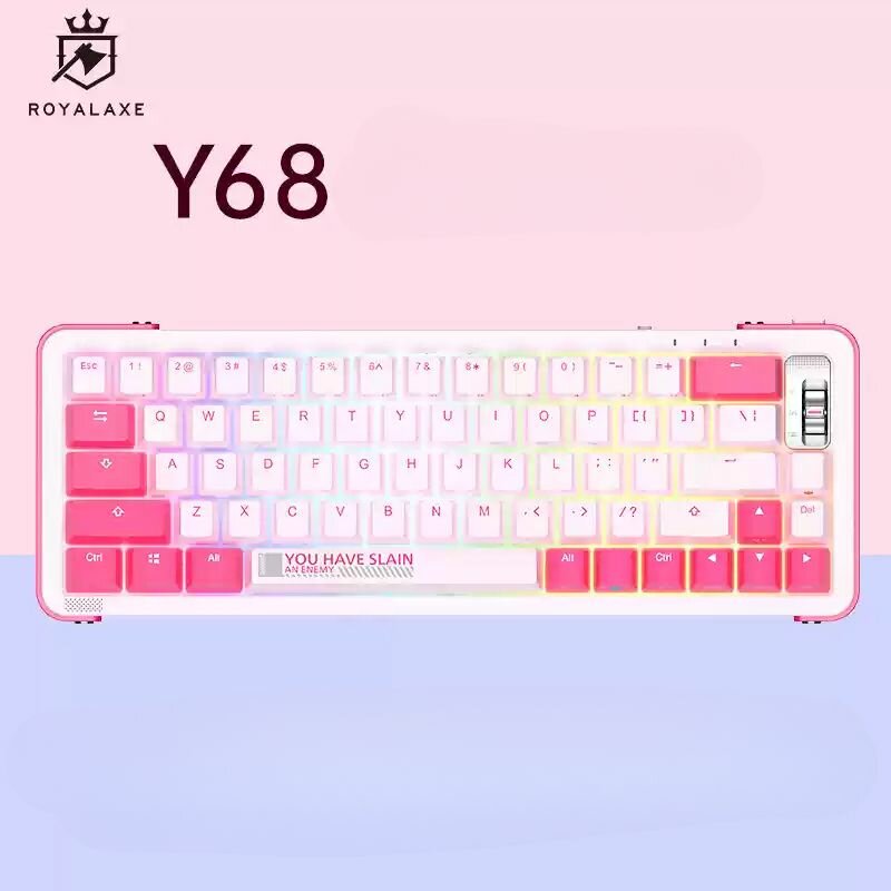 Игровая механическая клавиатура Royal Axe Y68 wireless Bluetooth-TTC Gold Powder V2