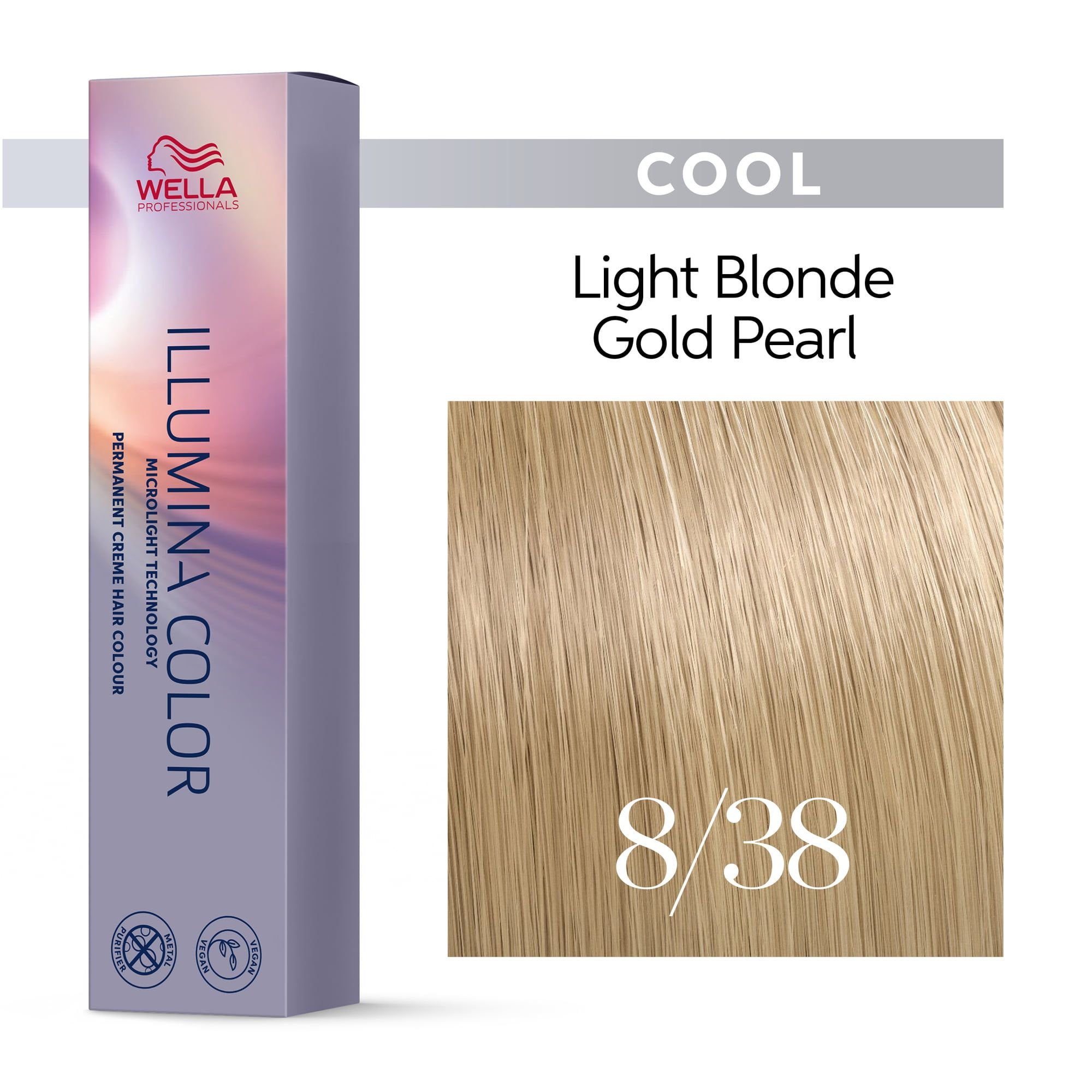 Wella Illumina Color 8/38 - Стойкая краска светлый блонд золотисто-жемчужный 60 мл