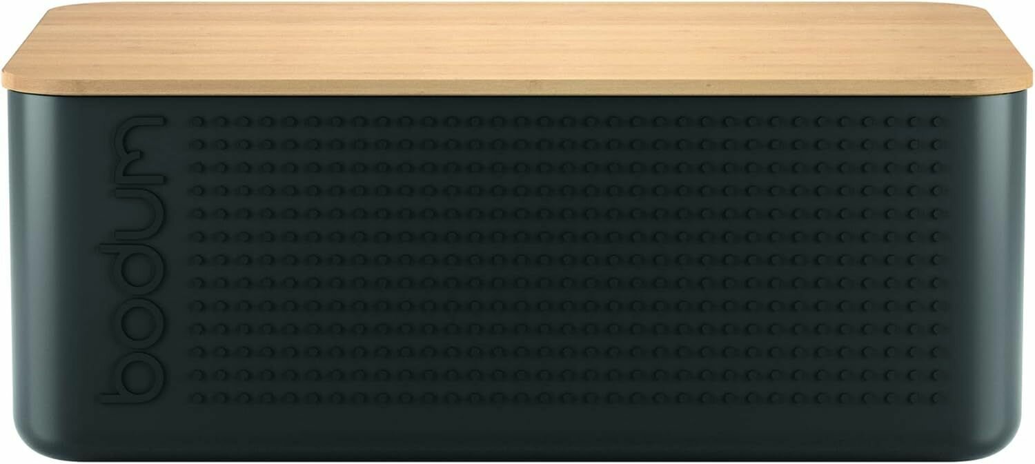 Хлебница BODUM Bistro с крышкой- разделочной доской из бамбука, черный, 00699965271299