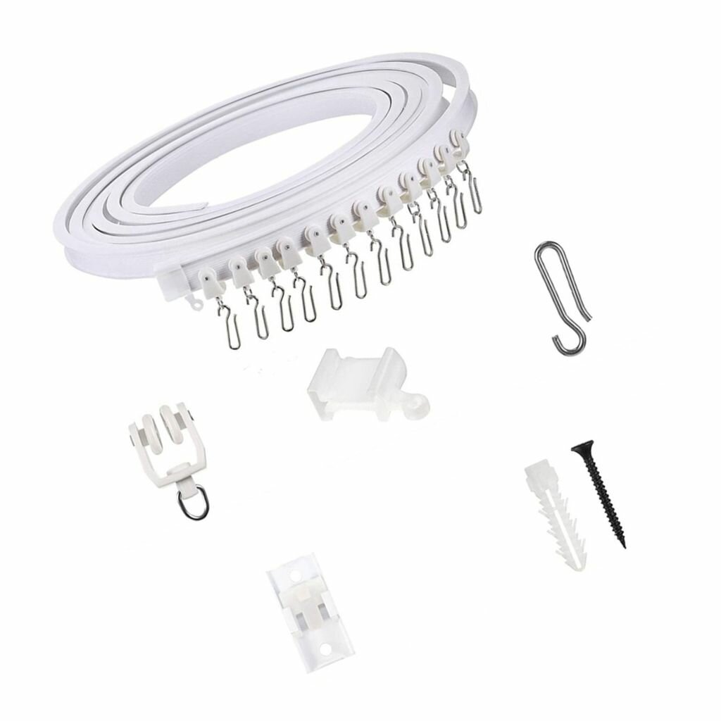 Комплект белых гибких дорожек для занавесок-1 метр