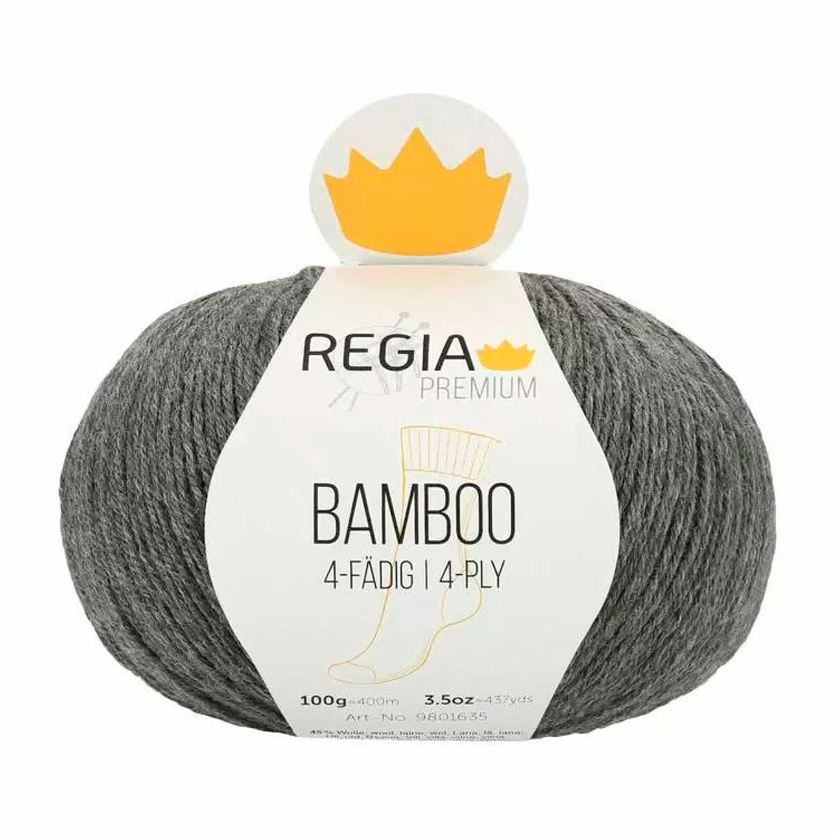 Bamboo /Бамбу/ пряжа Regia Premium, 4 нитки, MEZ, 9801635 (00072, *, pine green (сосново-зеленый), зеленый)