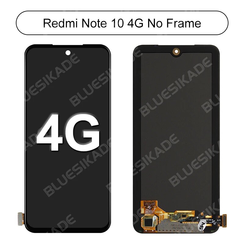 AMOLED для Xiaomi Redmi Note 10 4G Дисплей Note 10S LCD M2101K7AI сенсорный экран Note10 4G No Frame