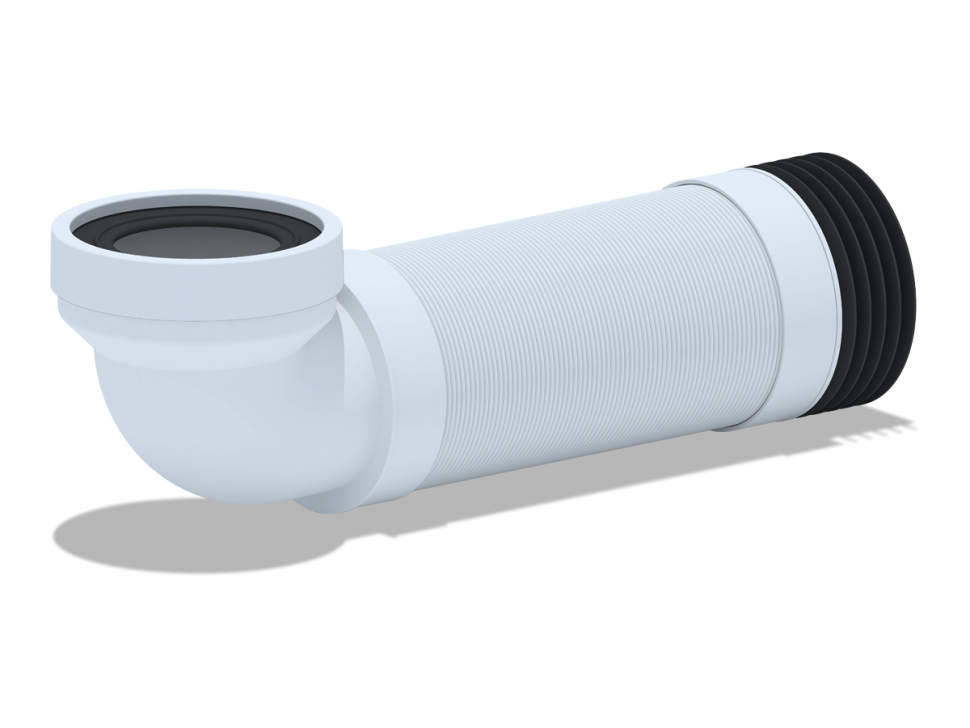 Удлинитель гибкий АНИ Пласт К739R для унитаза угол 90° выпуск 110мм (395-1115мм)