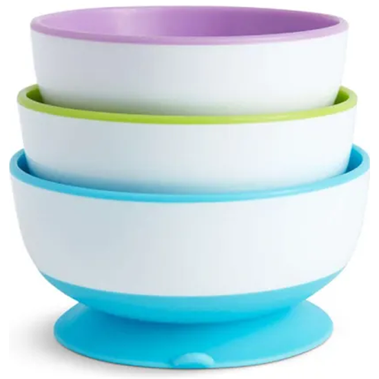 Тарелки Munchkin 51750 на присосках Stay Put набор 3шт 6мес+