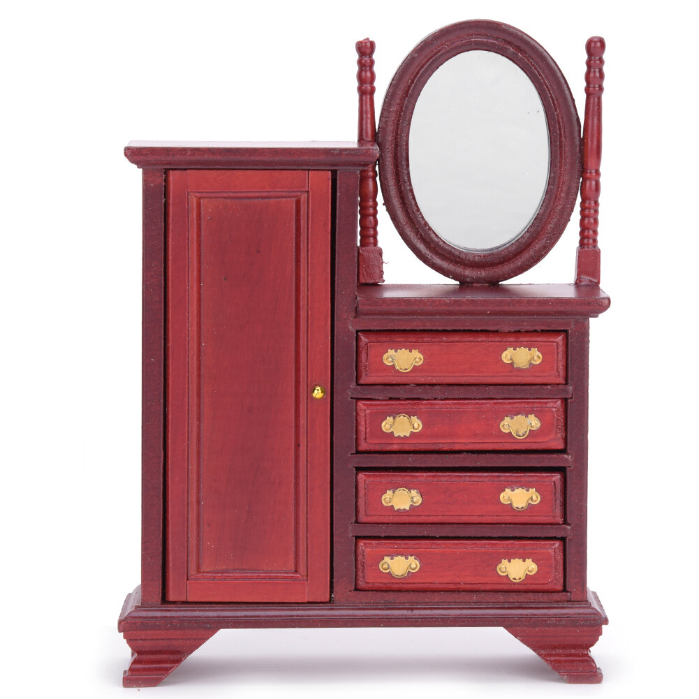 Миниатюрная гостиная для кукольного домика в масштабе 1:12, туалетный столик, аксессуары для украшения кукольного домика, модель туалетного столика.