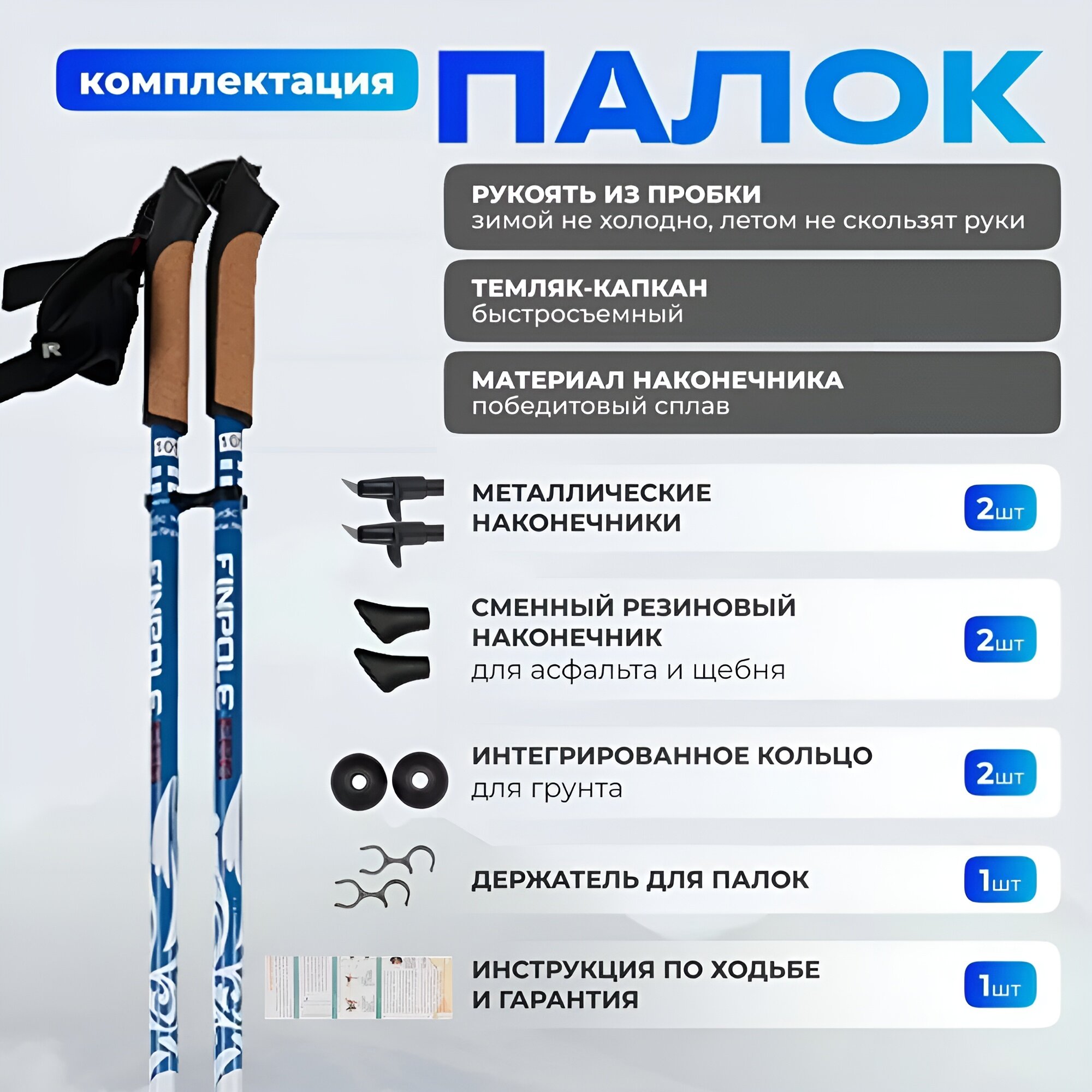 Finpole ERA Carbon 30% палки для скандинавской ходьбы 120 см, для роста 175-185 см
