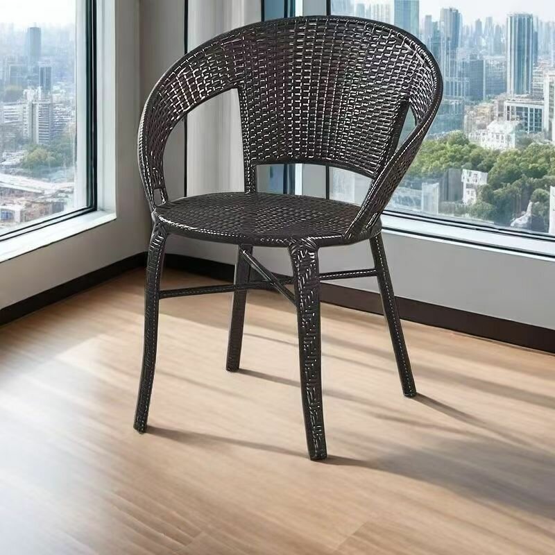 Садовый стул Ротанг с подлокотниками 40x43x72см, черный, искусственный ротанг, 2 шт