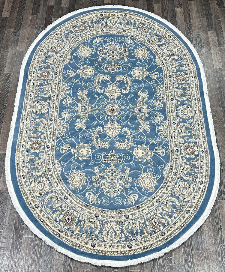 Ковер, Овал, Голубой, Бежевый, Коричневый, Классический, на пол, в гостиную, спальню, в ассортименте (100 см. на 180 см.)