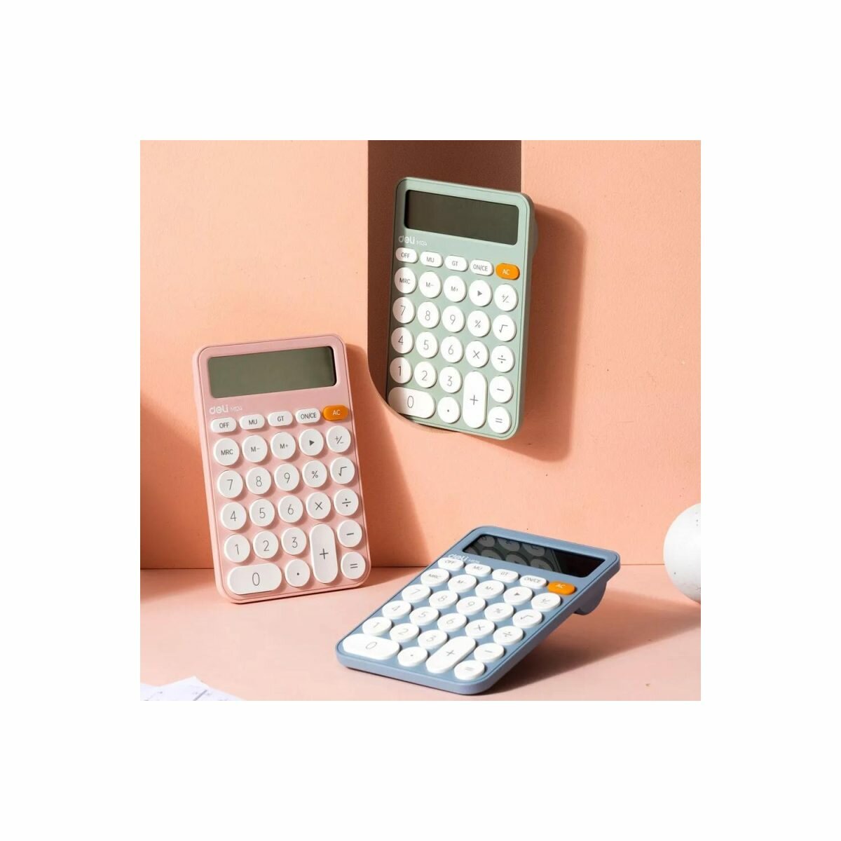 Калькулятор настольный Deli EM124, 12-разрядный, розовый, 20шт.