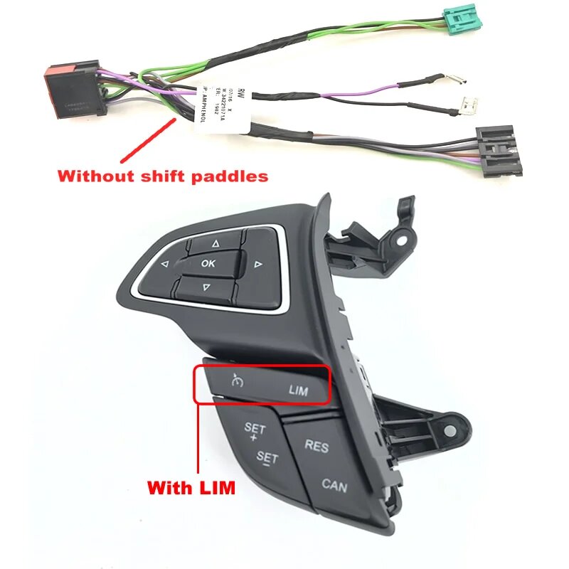 Для Ford Focus MK3 2015-2018 Kuga 2017, переключатель круиз-контроля, многофункциональная кнопка на руле, аудио-кнопка Bluetooth With LIM