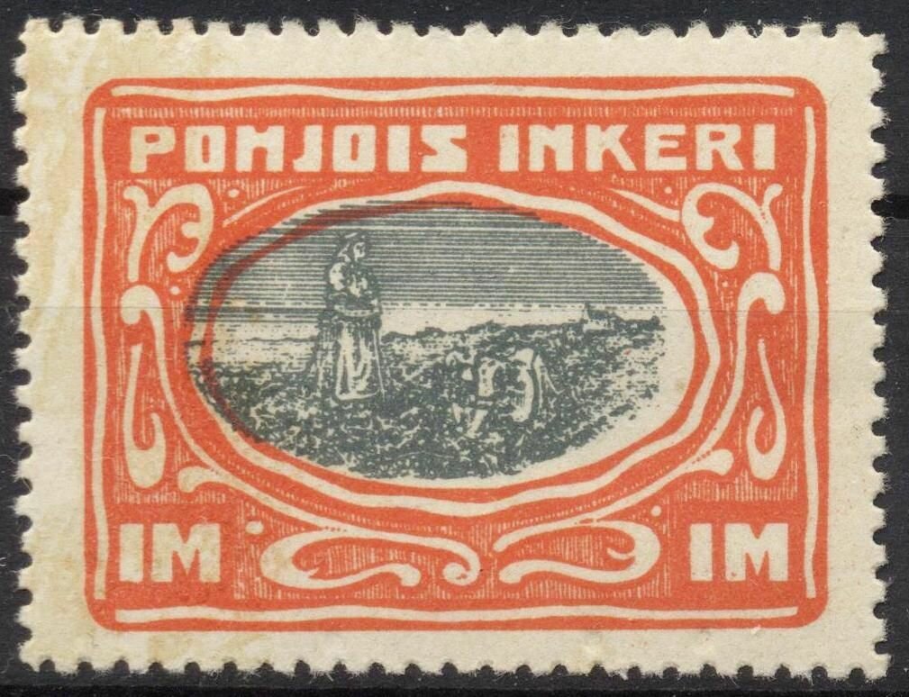 Марка. Гражданская война в пост Росс. империи. Северная Ингерманландия (Ингрия) 1 марка 1920** MNH OG