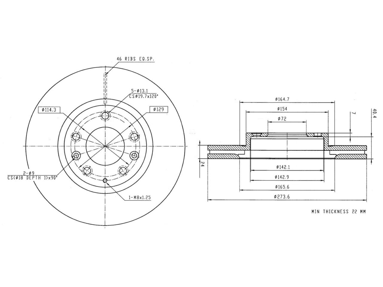 UNIO BRD-20213 (FA0133030 / FC013325X / G25Y3325XA) диск тормозной передний Mazda (Мазда) 6 02-, 626 V 98-,