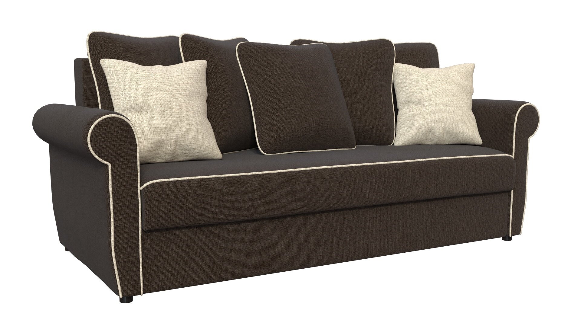 Artum Диван прямой Гамбург 243х108х94, Диван еврокнижка Гамбург Dark Brown