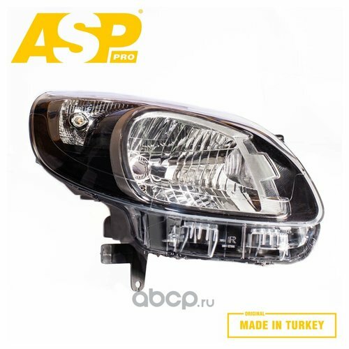 Фара передняя renault kangoo (2013 -) правая черный отражатель с электрокорректором lf7014 ASP LF7014