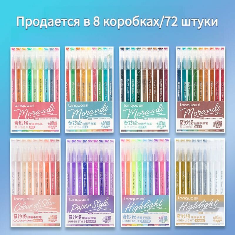 Набор ручек, Mr.Paper, 72 штуки/коробка высококачественных цветных маркеров для рисования, письма, маркировки