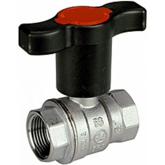 Кран шаровой Giacomini полнопроходной, 1/2" В-В, хромированный, ручка пластиковая удлиненная для труб с термоизоляцией