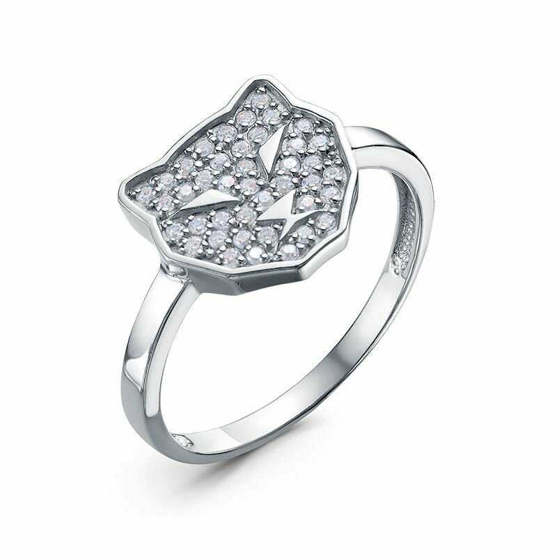 Кольцо, серебро, 925 проба, родирование, фианит