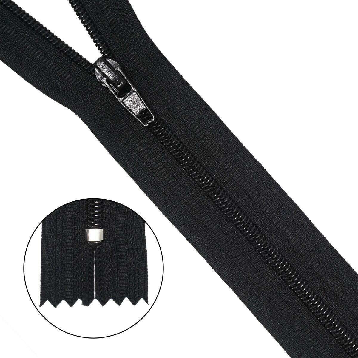 Молния юбочная a/l Т3 - 18 см (580 черный)