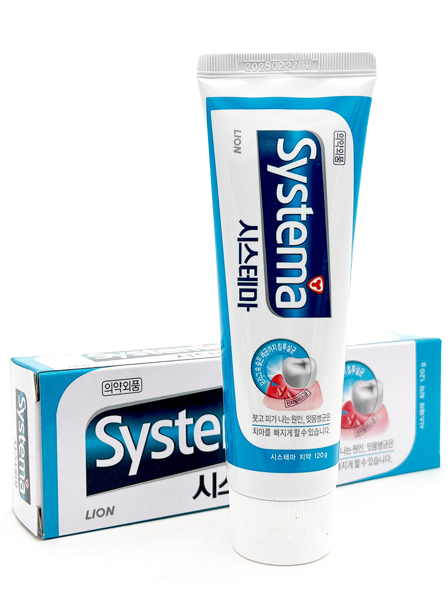 LION Зубная паста для ежедневного ухода Ледяная мята Systema Toothpaste Ice Mint Alpha, 120 г