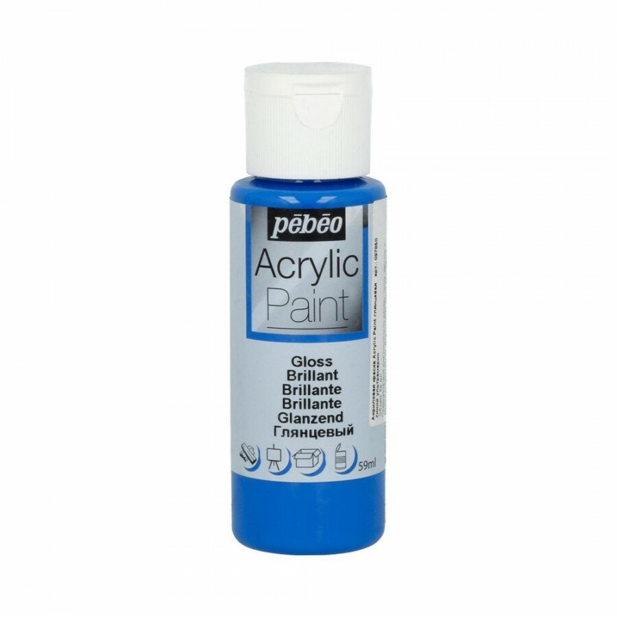 Краска акриловая PEBEO Acrylic Paint для декора глянцевая 59 мл 097850 синий ультрамарин