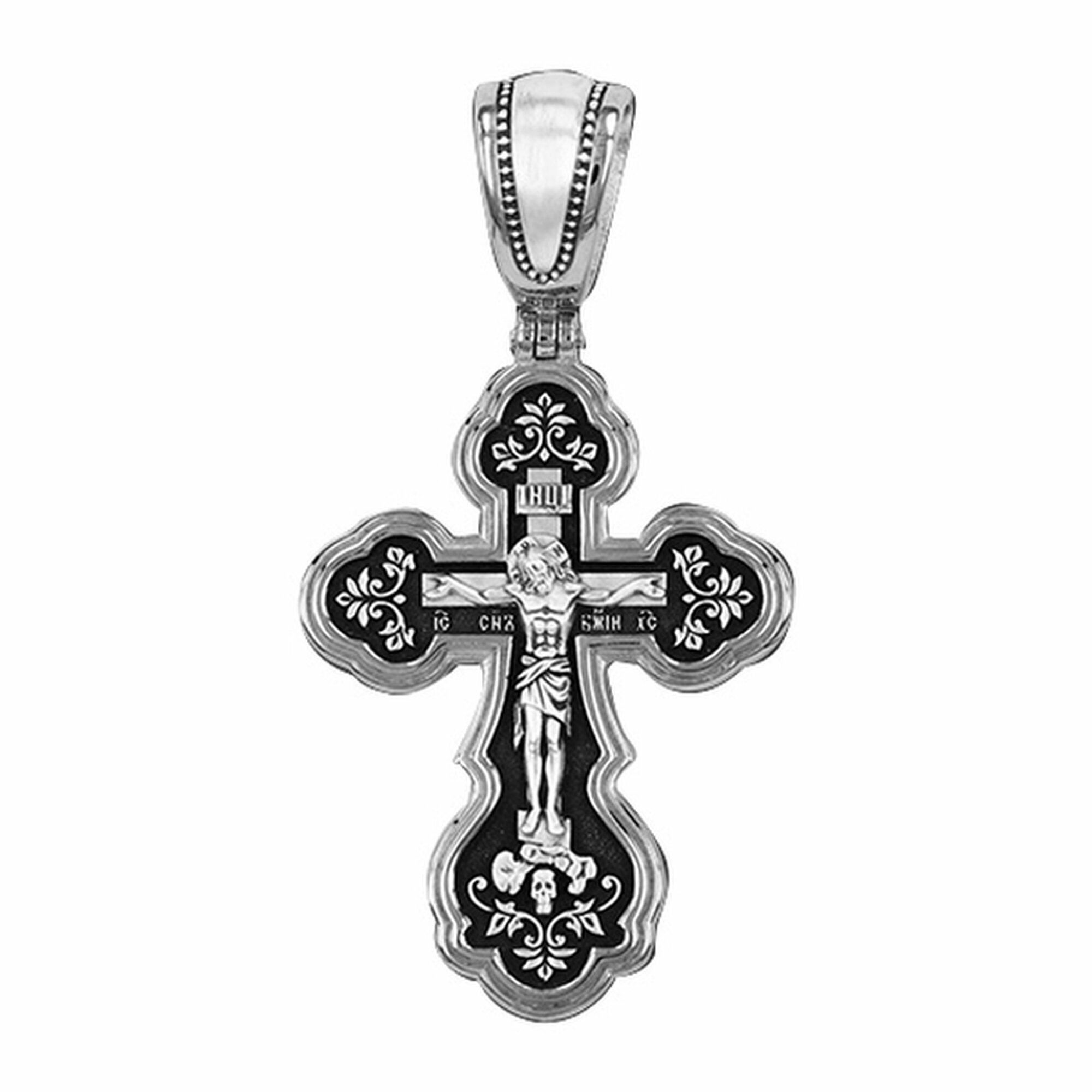 Крестик, серебро, 925 проба, чернение