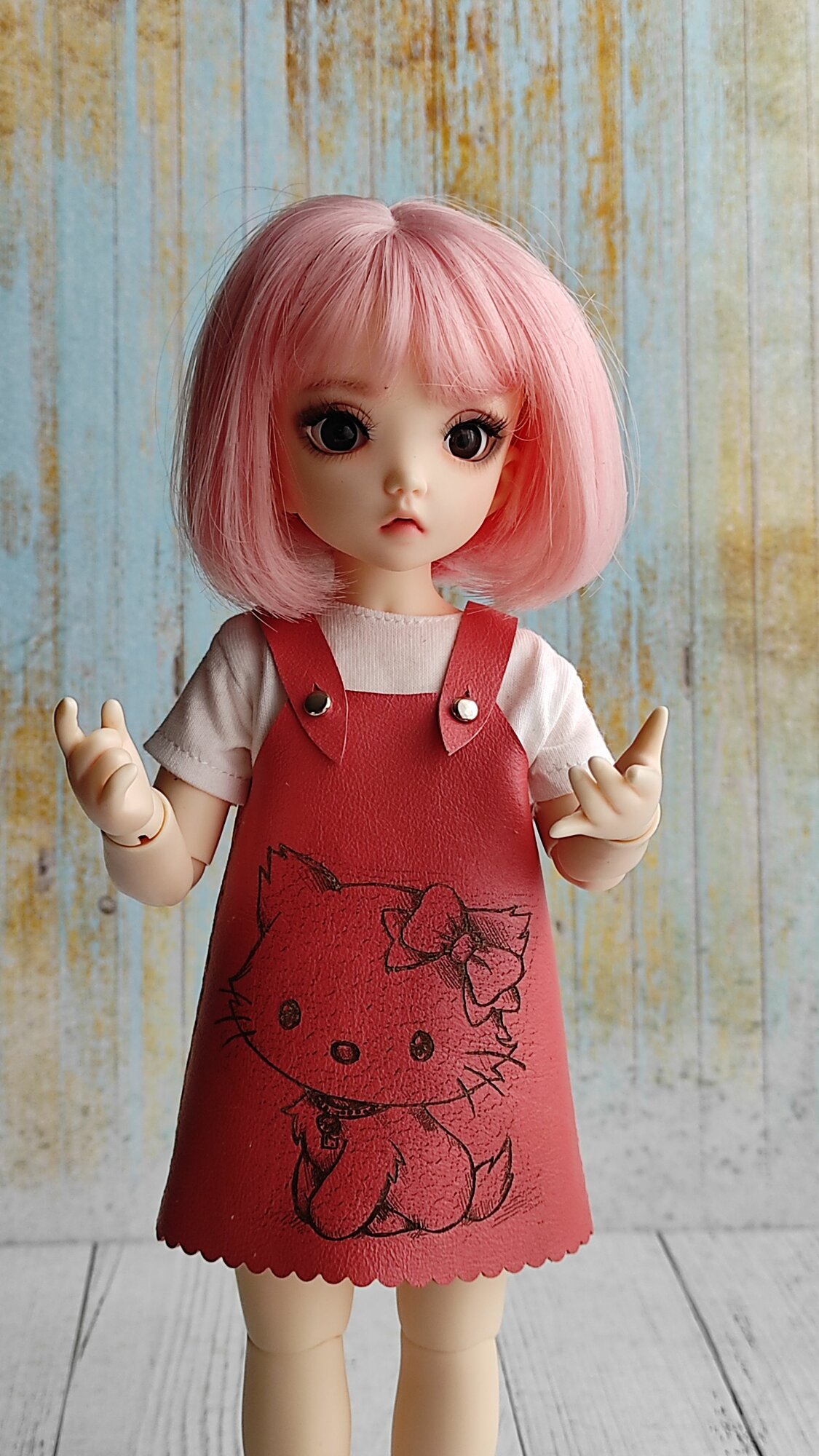Сарафан кожаный для куклы Littlefee