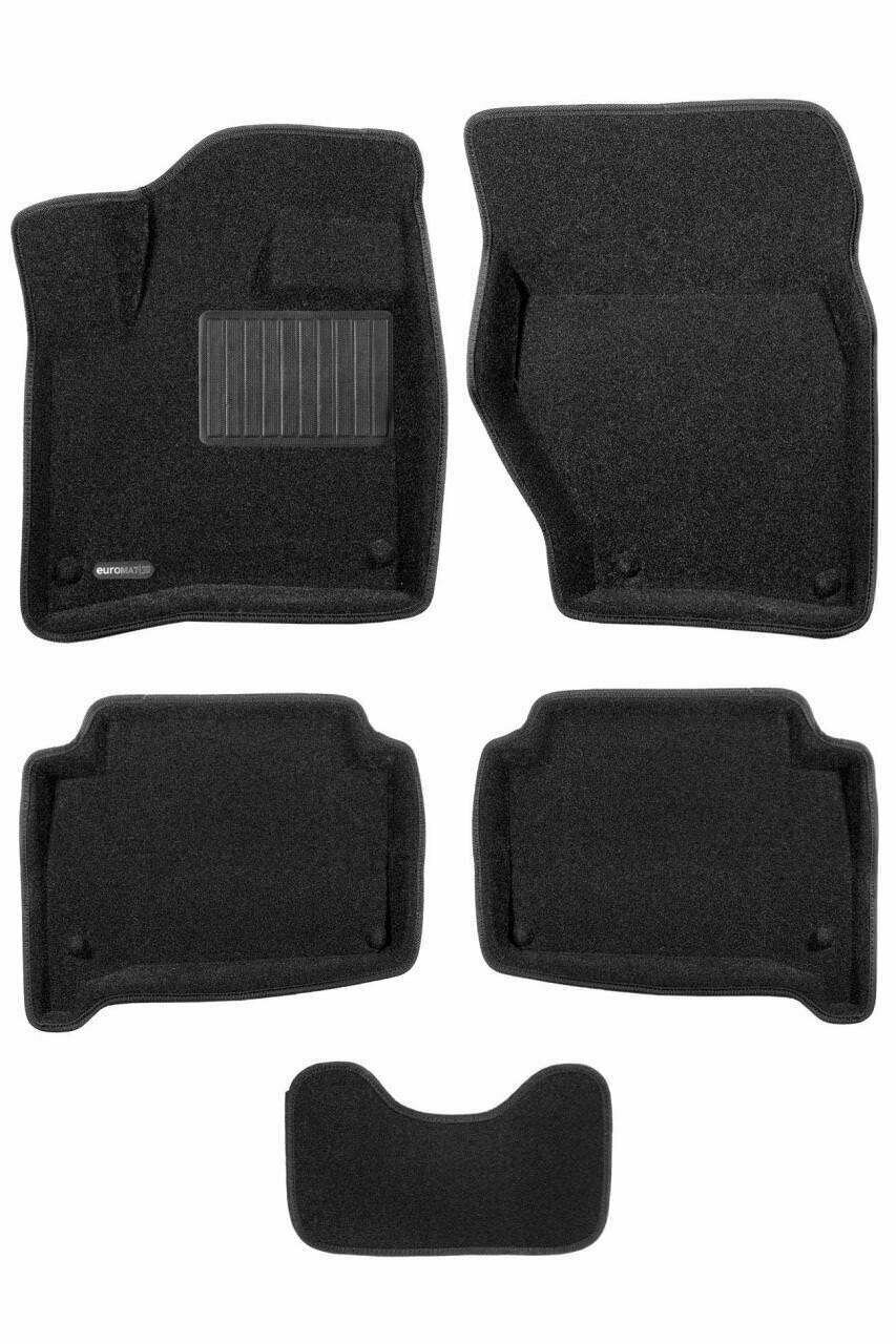Коврики текстильные 3D Euromat для AUDI Q7 (2005-2015), с полиуретановым подпятником, черные