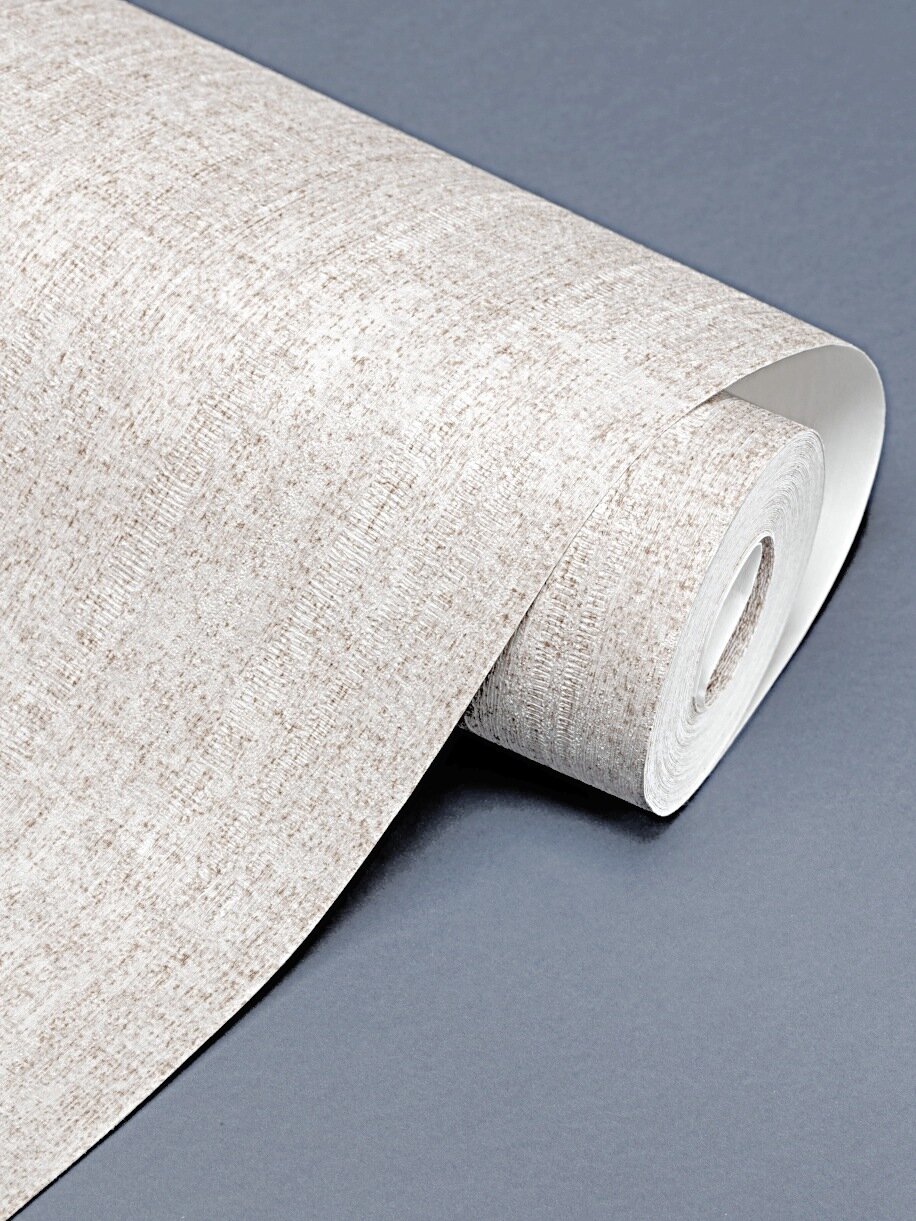 Обои антивандальные метровые. Моющиеся, матовые. Однотонные под ткань светлые бежевые. В спальню, коридор, гостиную, прихожую