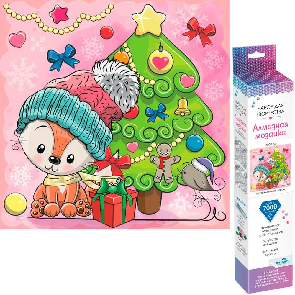 Алмазная мозаика Origami 30х30 см Долгожданный подарок, разноцветная