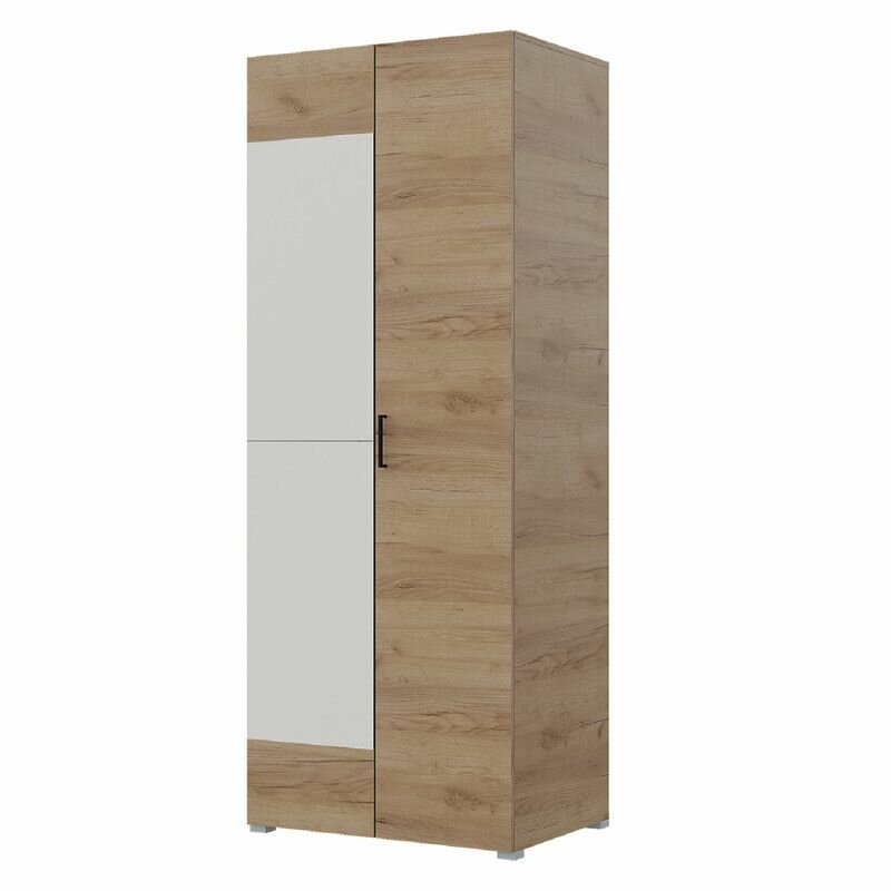 Шкаф 2ств 1000 Бостон с зеркалом 500, цвет Крафт золотой (полки+2 ящика+штанга)