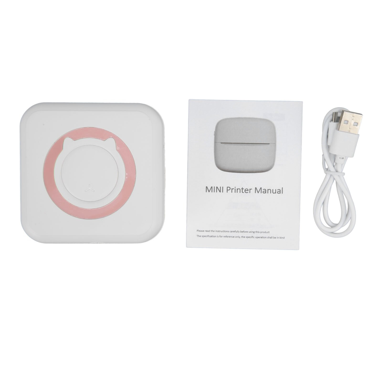 Бесконтактный карманный принтер, мини, термальный, без чернил, Bluetooth, розовый