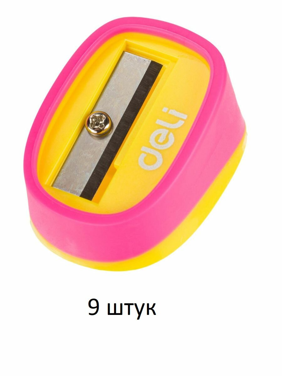 Deli Точилка ручная U-touch с контейнером, 1 отверстие, 9 шт.