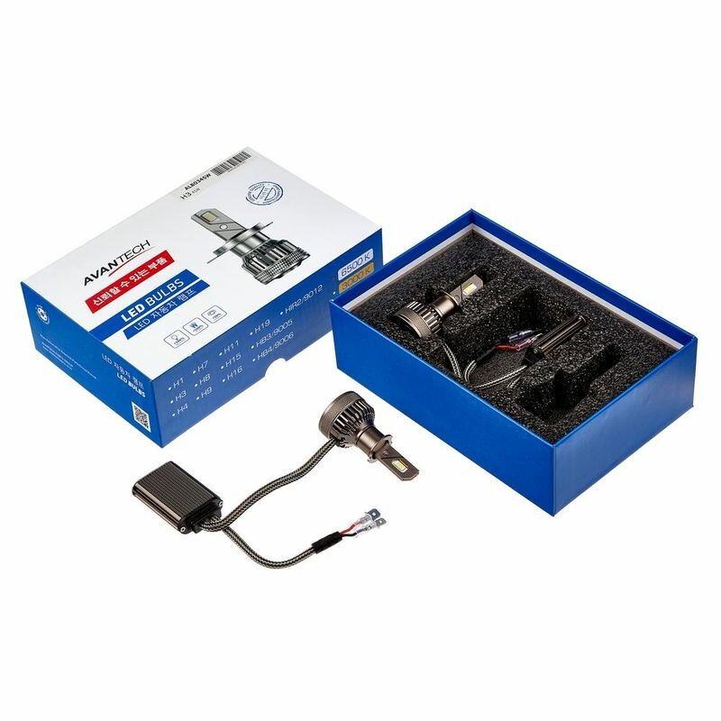 Лампа светодиодная LED Avantech H3 12V 45W, 6500К 4500lm (комплект 2 шт.) арт. ALB0345W