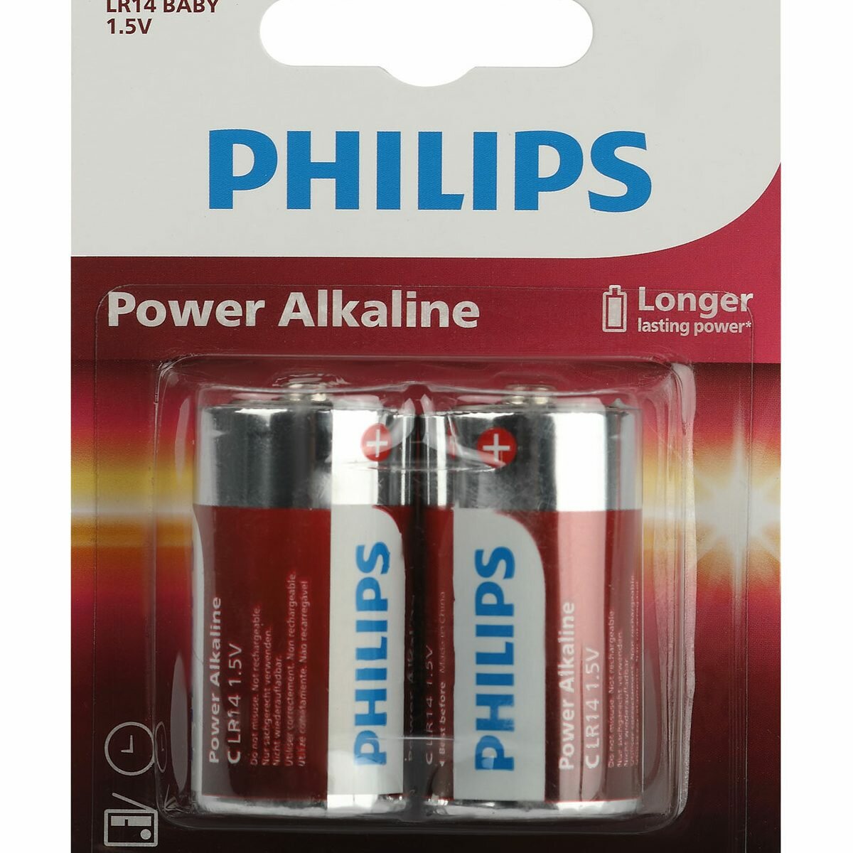 Батарейка Philips Power Alkaline C (LR14, 14А) (блистер, 2шт.) (Б0062687), 12 уп.