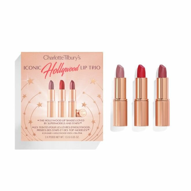 Лимитированный набор помад для губ в мини-формате Charlotte Tilbury ICONIC HOLLYWOOD Lip Trio 3x1.5g