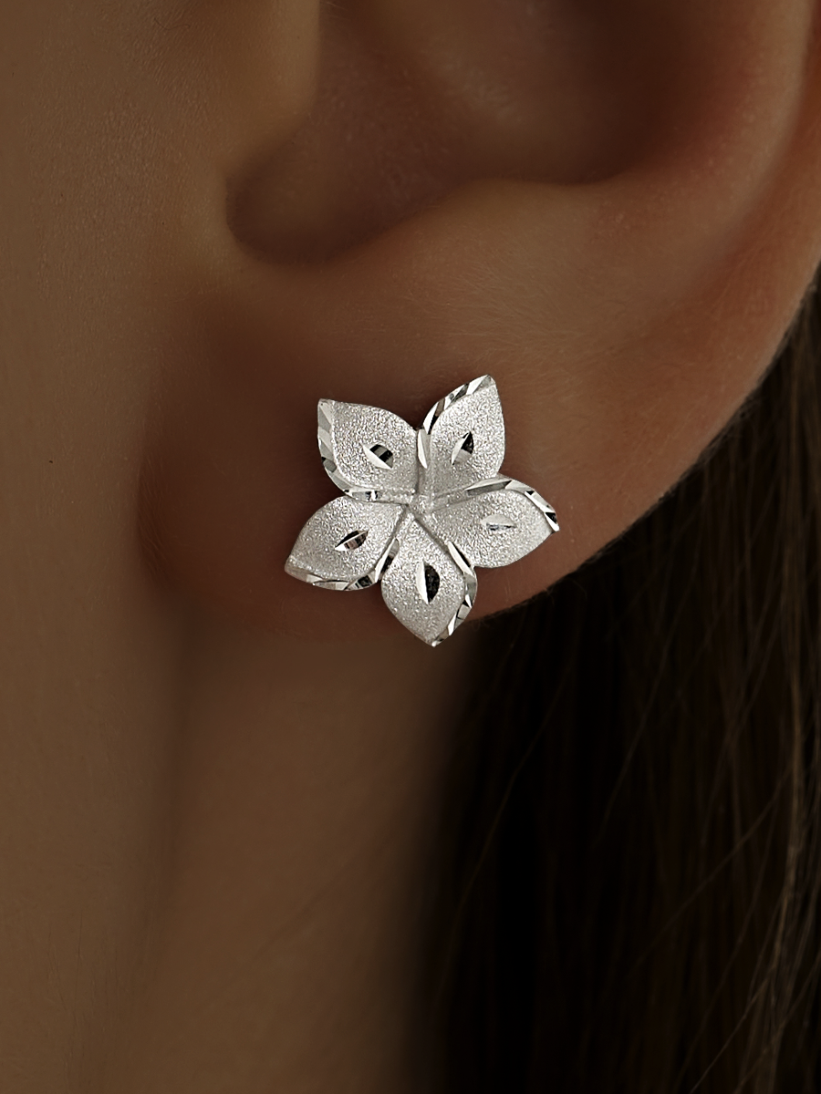 Серьги пусеты, серебро, 925 проба, родирование