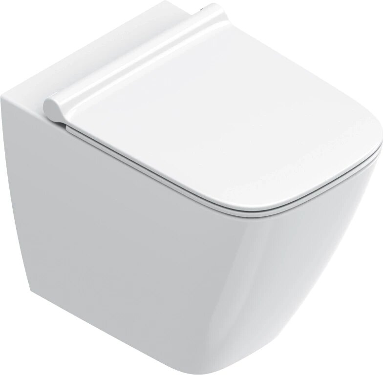 Унитаз приставной Catalano Green 0412350001 безободковый, торнадо, белый глянец