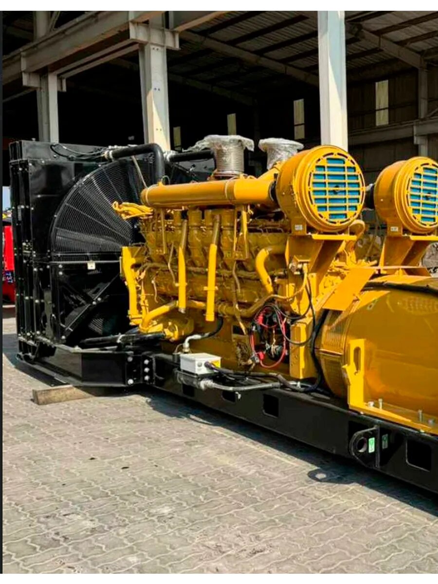 Электростанция Caterpillar 2500F, дизельный, мощность 2500 кВт, запуск электростартер, желтый
