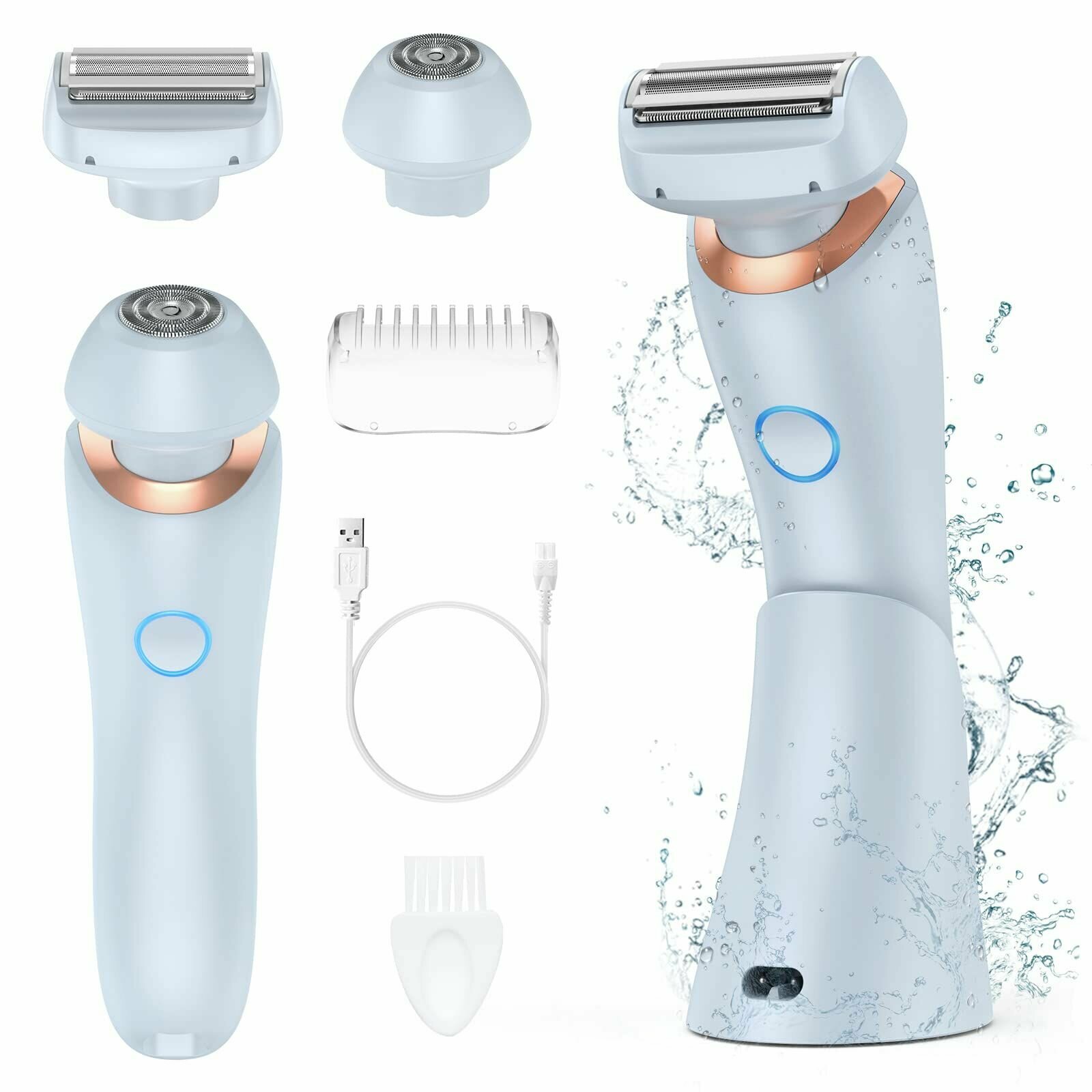 Эпилятор женский беспроводной для тела, лица, ног / Триммер для эпиляции, бритва женская, триммер для удаления волос, для бикини.