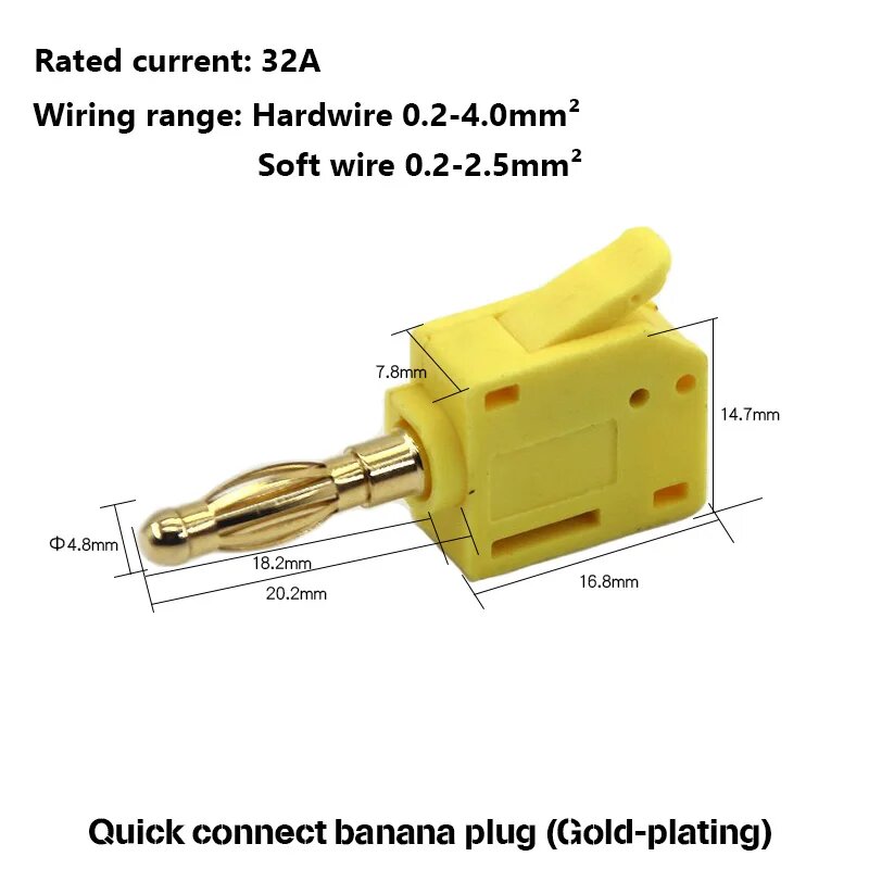 Разъём банан 4 мм, ZDJ-Y, 32A, 1PCS