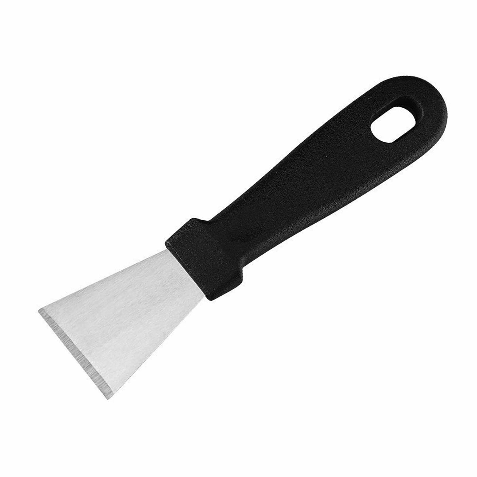 Кухонный шпатель из нержавеющей стали, масляная лопатка для дыма, холодильник, разморозка, морозильник, скребок для льда для дома, средний размер, черный (прямая лопатка), 23 г/0,8 унции