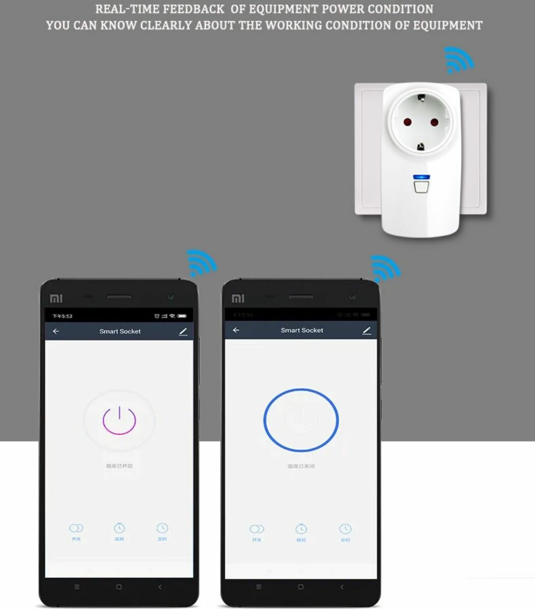 Беспроводная мини-розетка Wi-Fi Smart Plug с расписанием и дистанционным управлением