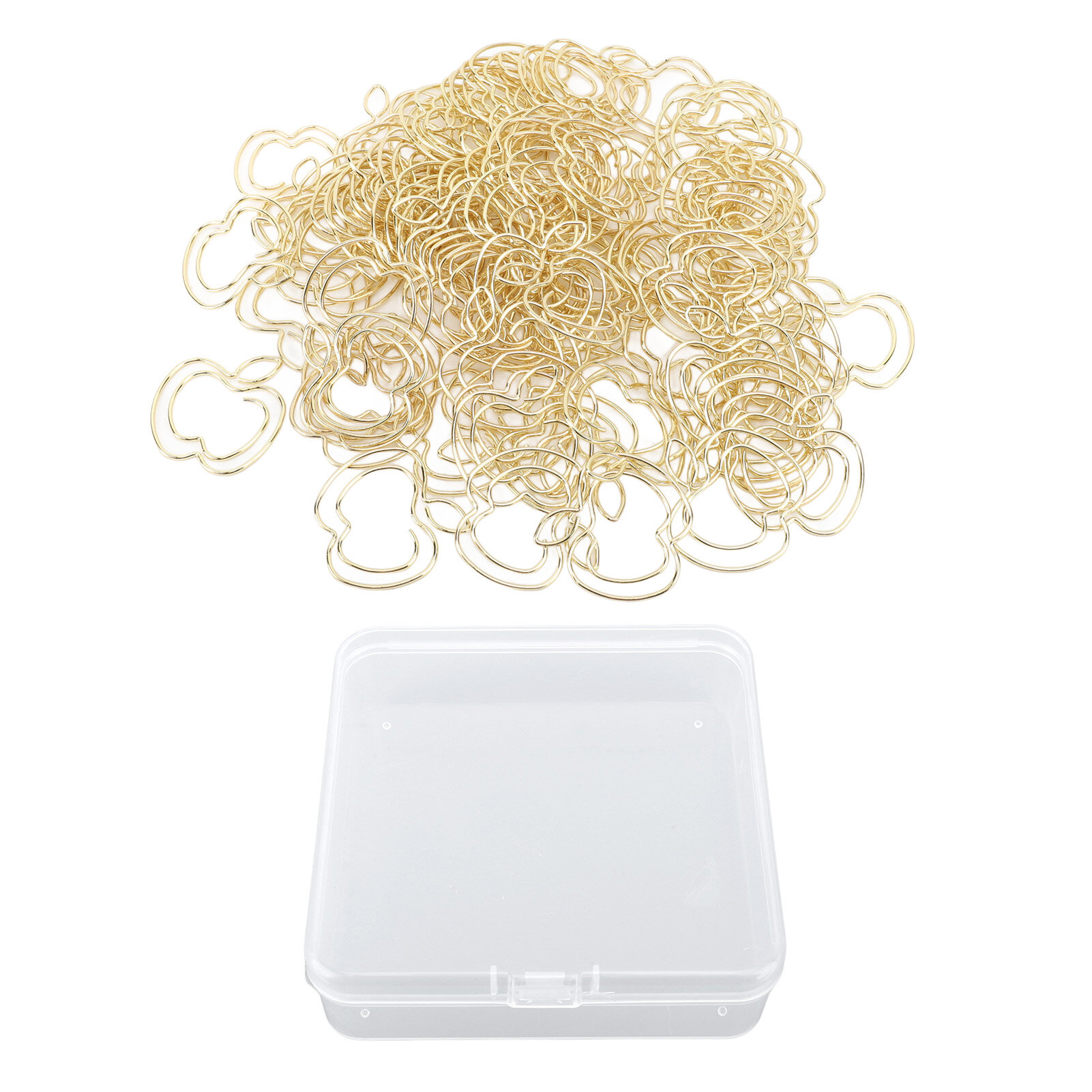 100 шт Фруктовые скрепки для бумаги, милые, с прозрачной коробкой, для офиса, школы, золотые