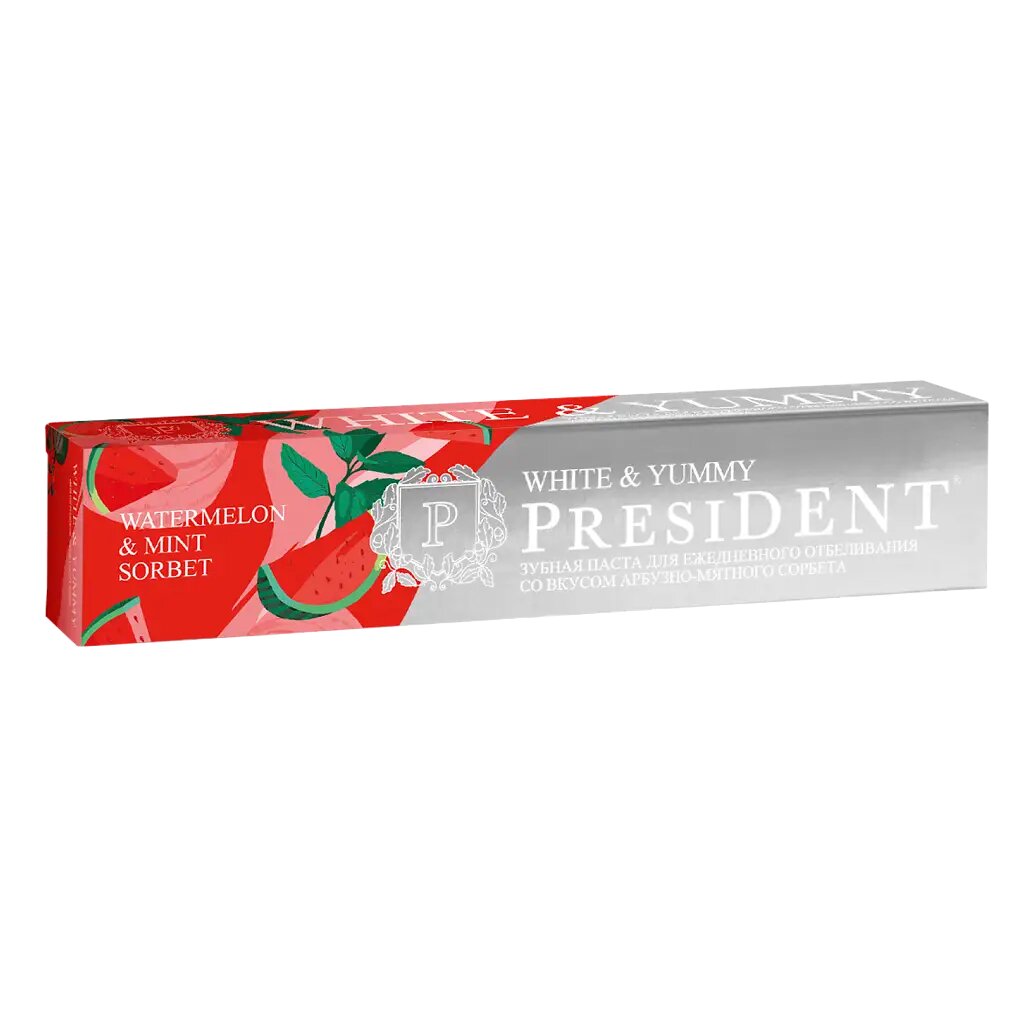 PresiDent White & Yummy Арбузно-мятный сорбет 75 г 1 шт